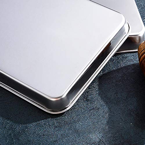 2 Pack Stainless Steel Tray Non Toxic Heavy Duty Thickening Pan for Kitchen Baking, Lab Instrument, Dental, Medical Surgical Instrument, Pet Treatment, Jewelry Tools(Medium