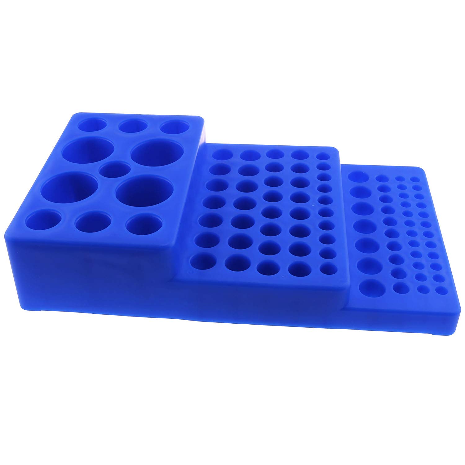 E-outstanding Test Tube Rack Blue Multifunctional Trapezoidal Test Tube Stand Holder Vial Rack for 0.2ml-50ml Test Tube