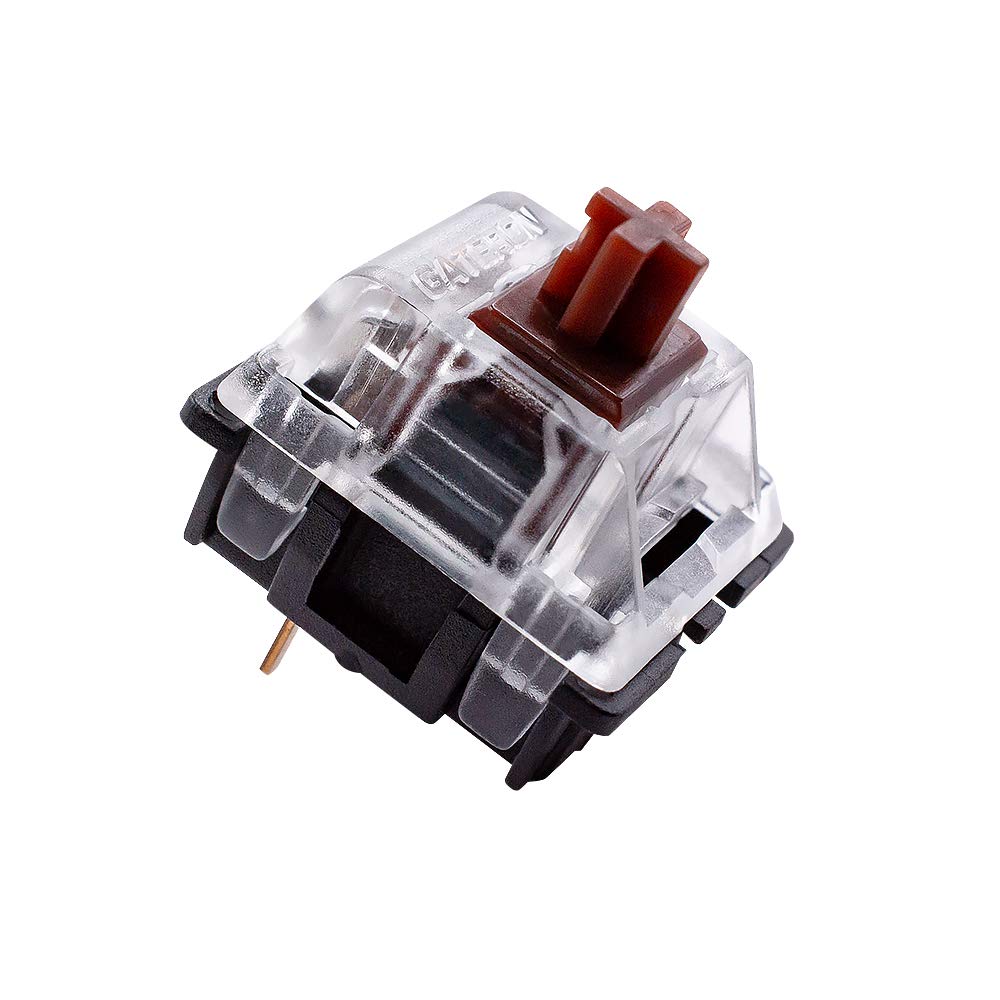 Granvela Gateron KS-8 Brown Switches with Black Bottom, Smooth Tactile Feedback, 55g Actuation Force, 3-pin Design, Compatible with Cherry MX Keyboards, 65-Pack