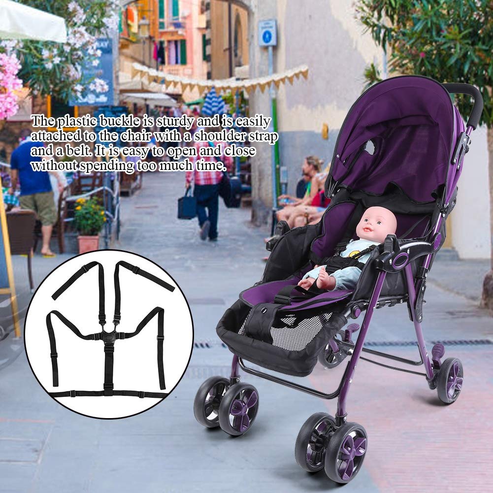 5 Point Child Seat Belt Harness Universal Adjustable Strap Baby Stroller Pushchair Rotating Protection