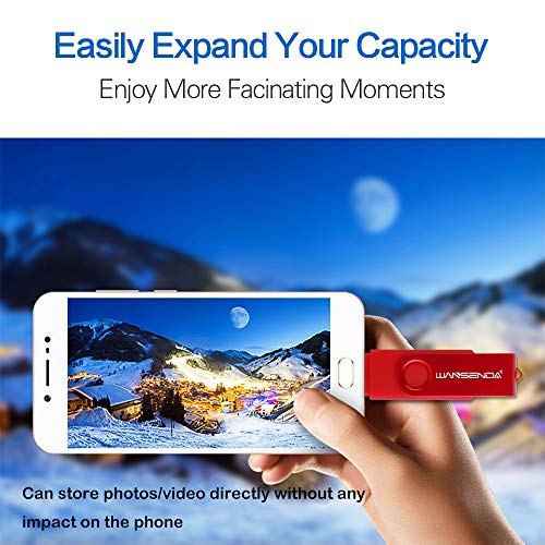 64GB Micro USB Photo Storage Keychain USB Flash Drive for Android Phone Samsung Galaxy S7/S6/S5/S4/S3, Note5/4/3/2, A7/A8/A9,C5/C7, LG V40,G4,Q7,LG Stylo3 (64GB, Red)