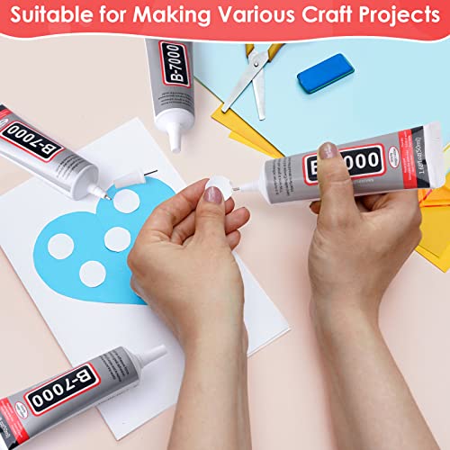 4 PCS 50ML B7000 Crafts Glue Super Adhesive, Multipurpose B-7000 Rhinestones Bonding Glue Flexible Clear Glue for DIY Jewelry Beads Fabric Cloth Nail Art Shoes Screen Repair