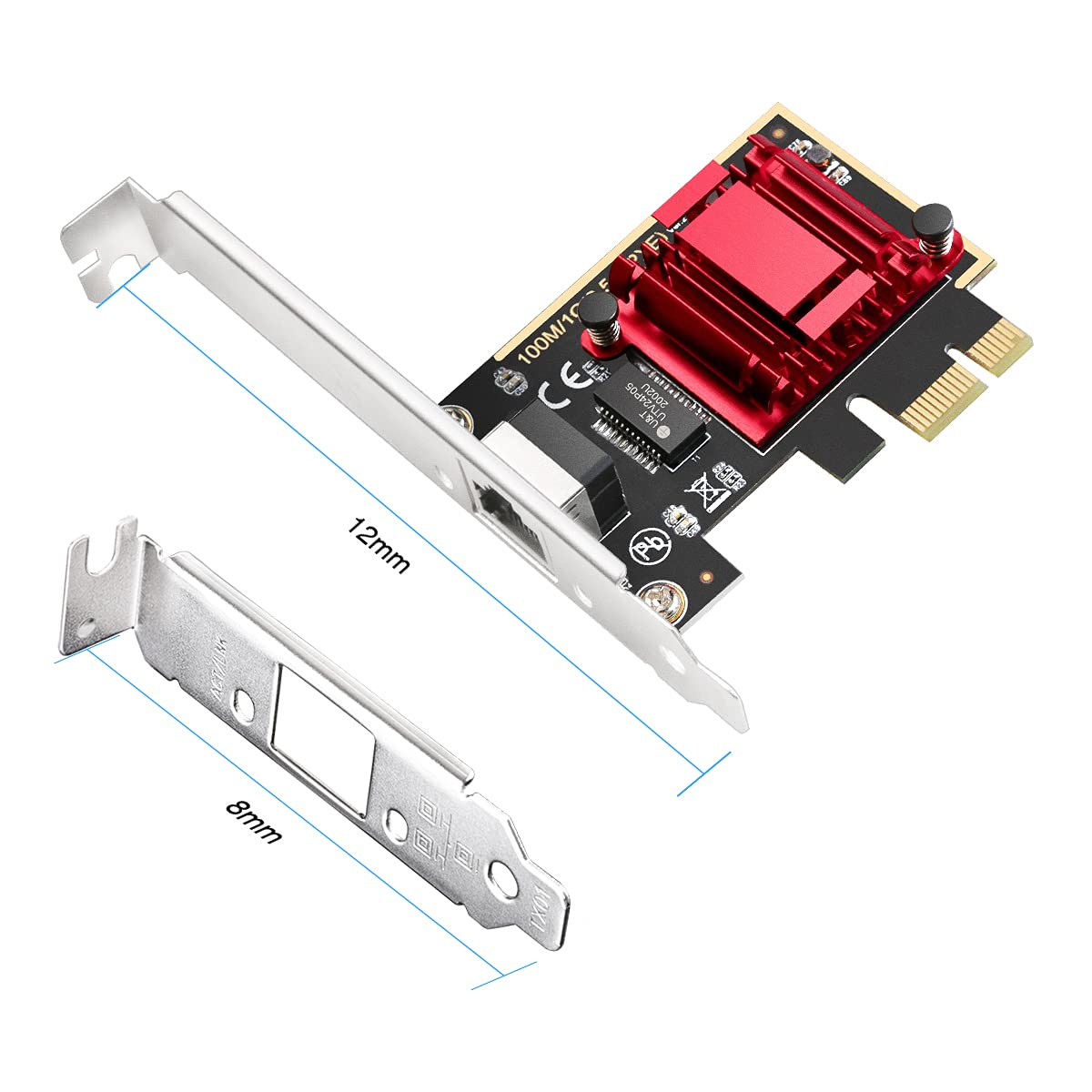Cudy 2.5Gbps PCI Express Network Adapter, 2.5GBase-T PCIe Card, RTL8125 NIC, Wake on LAN, Flow Control, Low Profile Bracket, Windows 11/10 /8/8.1/7, Windows Server 2012, 2008, Linux PE25