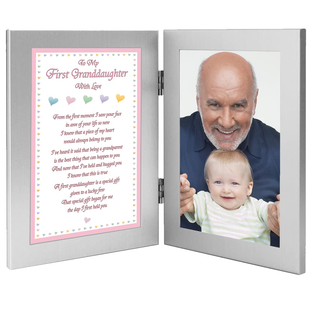 1st Granddaughter Poem Frame from Grandma or Grandpa - Add 4x6 Inch Photo