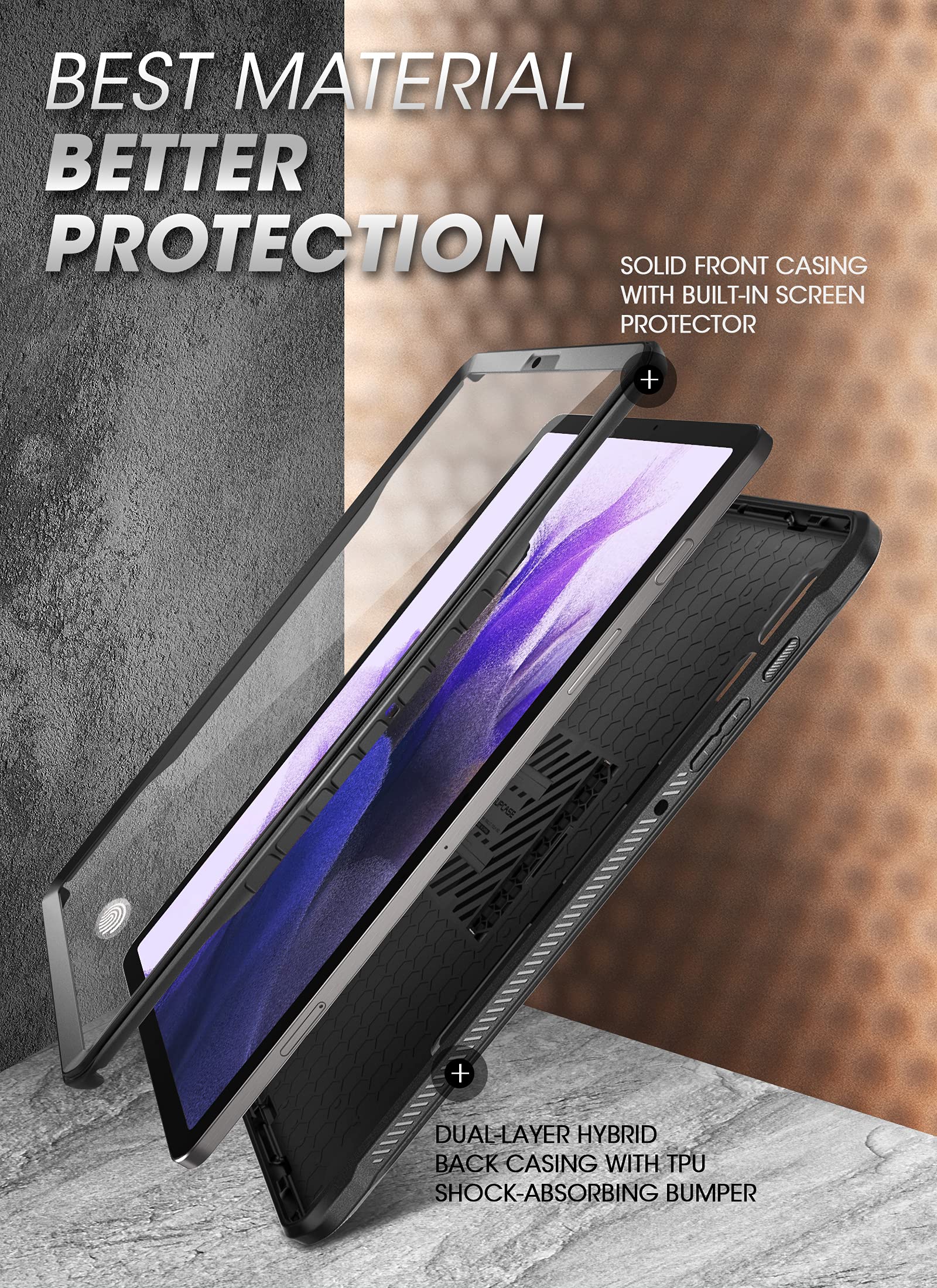 SUPCASE Unicorn Beetle Pro Series Rugged Full Body Case for Samsung Galaxy Tab S7 FE 12.4 inch (2021) with Built-in Screen Protector and Pen Holder S (Black)