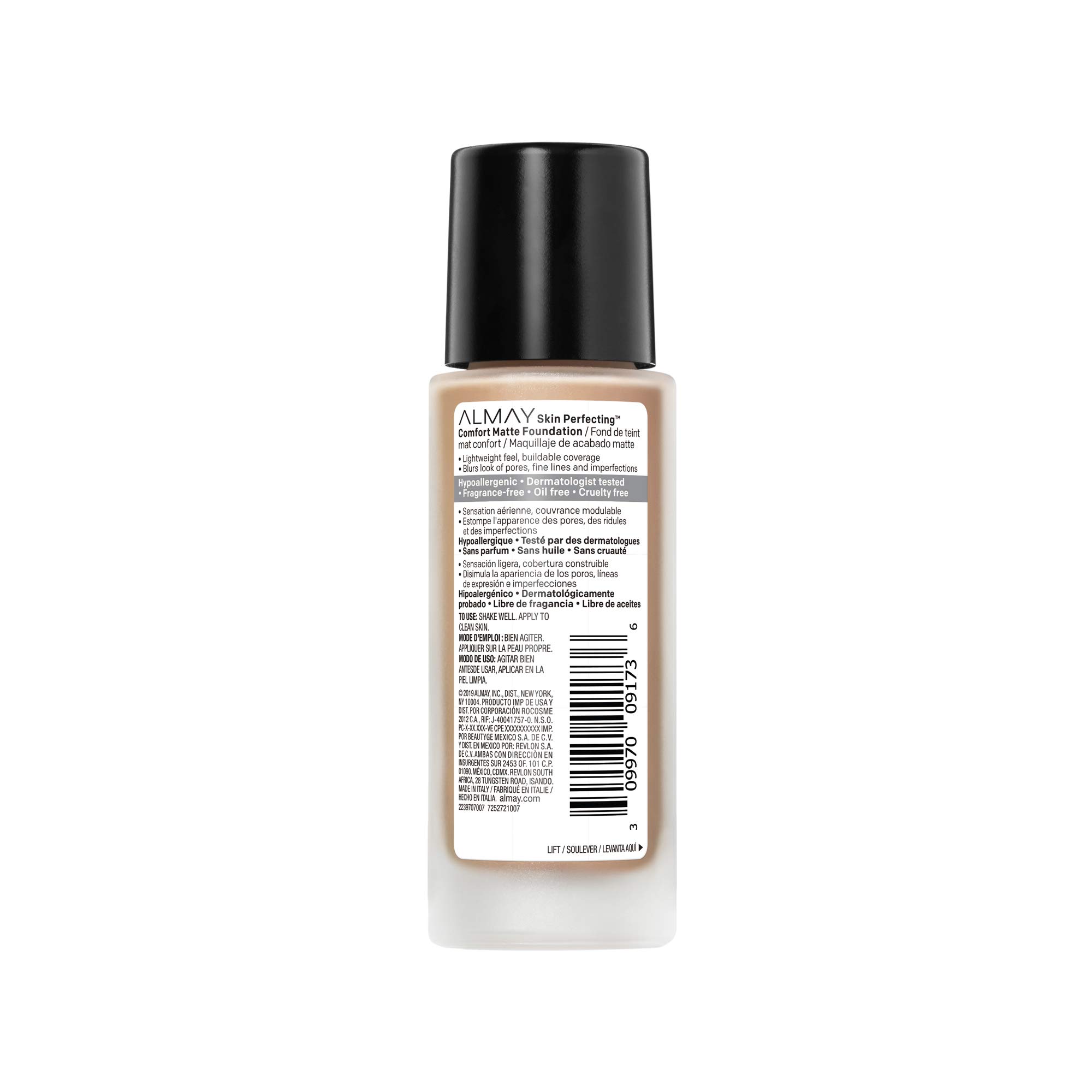 Almay Skin Perfecting Comfort Matte Foundation, Hypoallergenic, Cruelty Free, -Fragrance Free, Dermatologist Tested Liquid Makeup, Neutral Beige, 1 Fluid Ounce