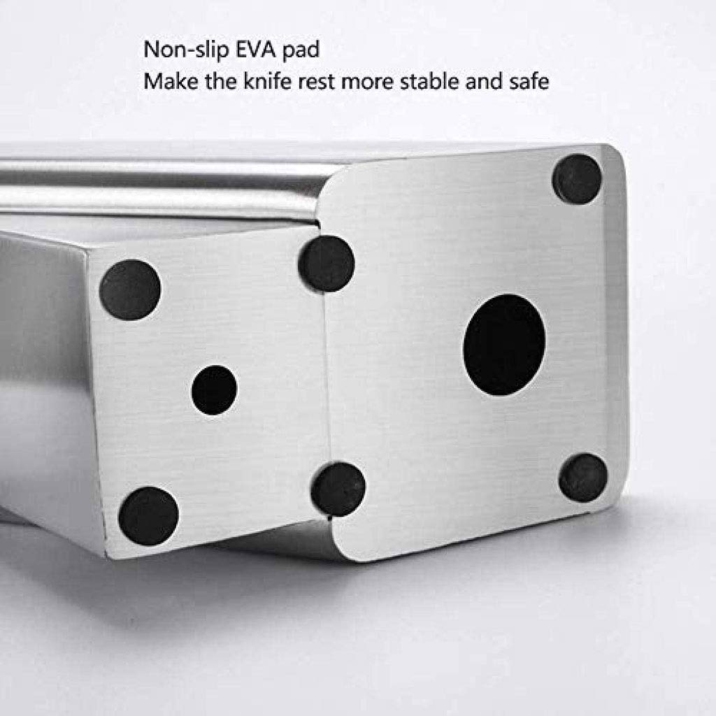 CUJUX Knife Holder Stainless Steel Modern Design with Scissors Groove Knife Holder Countertop Storage Kitchen Rack Household Storage Rack