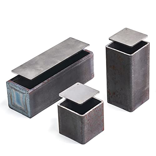 3 Pack Multi-Size Multi-Shaped Can For Canister Damascus Steel Tube Stock Blanks Knife Making Forging,The Perfect Knife Making Steel Accessories for Professional Use and Hobbyist Use