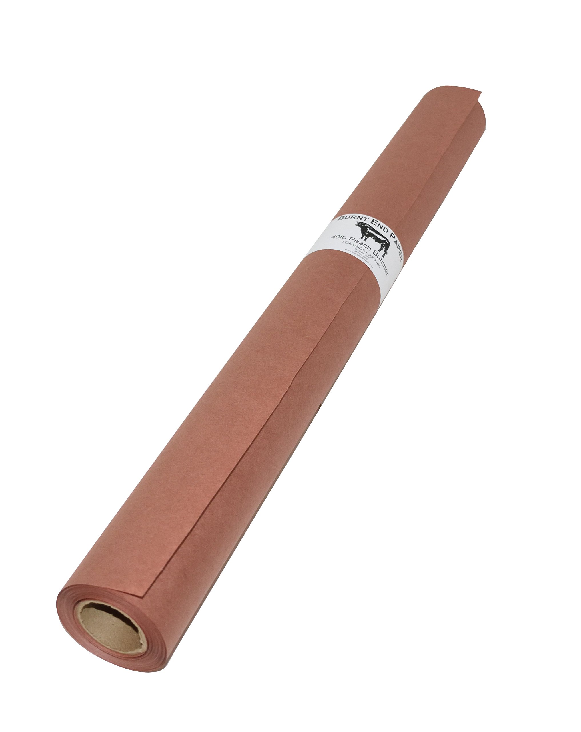 24" x 150' Pink Butcher Paper with Free Temperature Probe Clip and Storage Tube. Made in the USA.