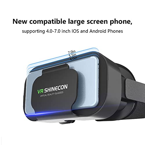 2022 Portable Vr Glasses Helmet 3D Glasses Virtual Reality for Smart Phone Headset Binoculars Video Game Movies Compatible with 4.0-7.0'' Smartphone 1Pcs