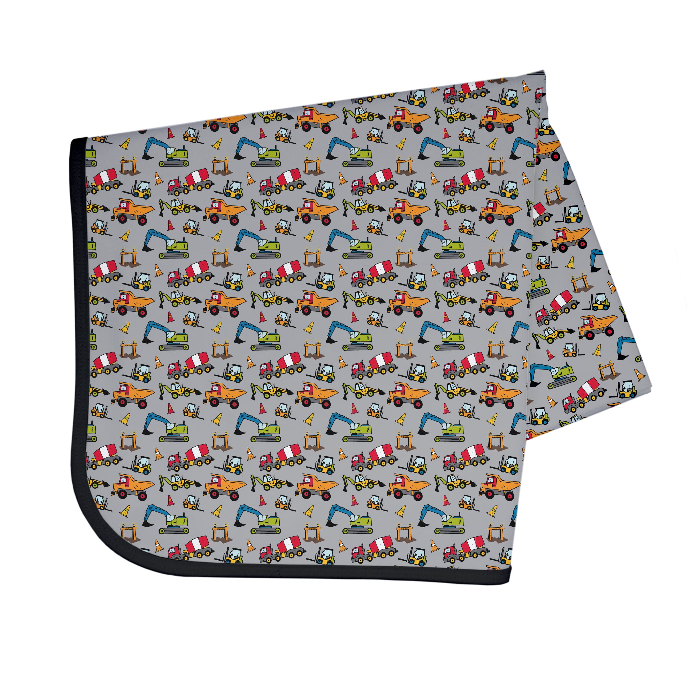 BapronBaby Construction Zone Splash Mat - Waterproof Catch-All for Under High Chairs, Floors, Tables, Playtime or Arts & Crafts - Machine Washable - 45" x 45”