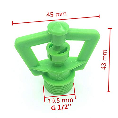 MANHONG Botanical Garden Lawn Nozzle Green Rotating Micro-sprinklers with 1/2" Male Thread Greenhouse Garden Irrigation Lawn Mist Spray Nozzle Watering 10 Pcs (Color : Red)
