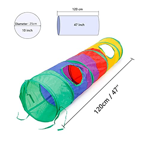 Bunny Hideout, Rabbit Tunnels and Tubes, 3 Pack of Grass Balls - Collapsible Hideaway Small Animal Activity Tunnel Toys for Chinchillas Ferrets Guinea Pigs Gerbils Hamsters Rats, Size - 47 x 10 in