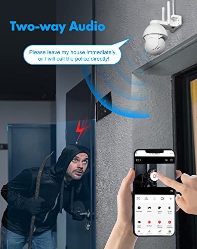 4MP Security Camera Outdoor Wired Starlight Color Night Vision, LaView 2K Cameras for Home Security AI Human Detection & Auto Tracking, IP65 Outdoor Camera 2-Way Audio, US Cloud, Compatible with Alexa