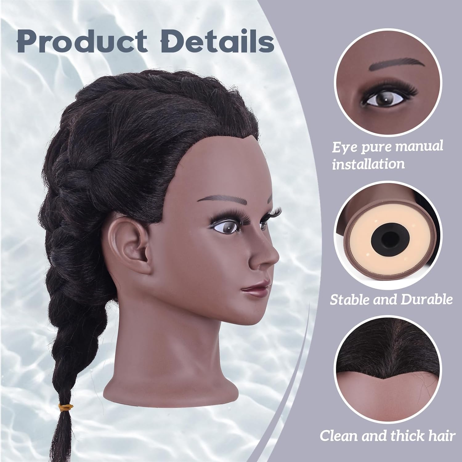 Mannequin Head with Hair 28β Manikin Head Hairdresser Training Head Cosmetology Doll Head for Styling Braiding Practice with Clamp Stand (Blonde-5)