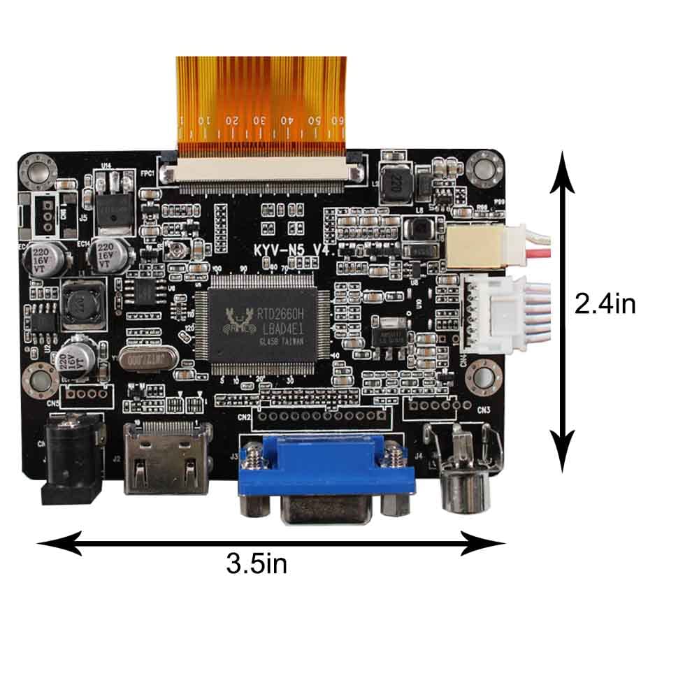 VSDISPLAY 8.8" 8.8 Inch 1280x480 LCD Screen CLAA088WA01 XN with HD-MI VGA AV LCD Controller Board KYV-N5 V4