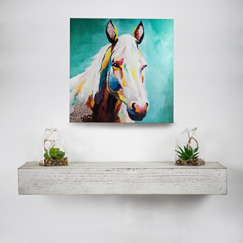American Art Decor Floating Wall Shelf - Rustic Decor Shelves for Living Room, Bedroom, Kitchen, & Laundry Room - Farmhouse Wall Shelves (White, 3.25βx24.25 x 8.25β)