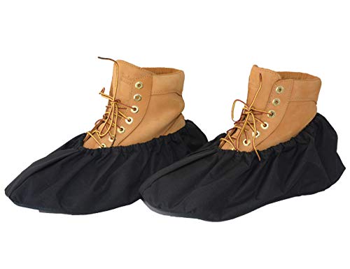 2 Pairs Non Slip waterproof Reusable shoe Covers for contrators and Carpet Floor Protection, Machine Washable. X-LARGE