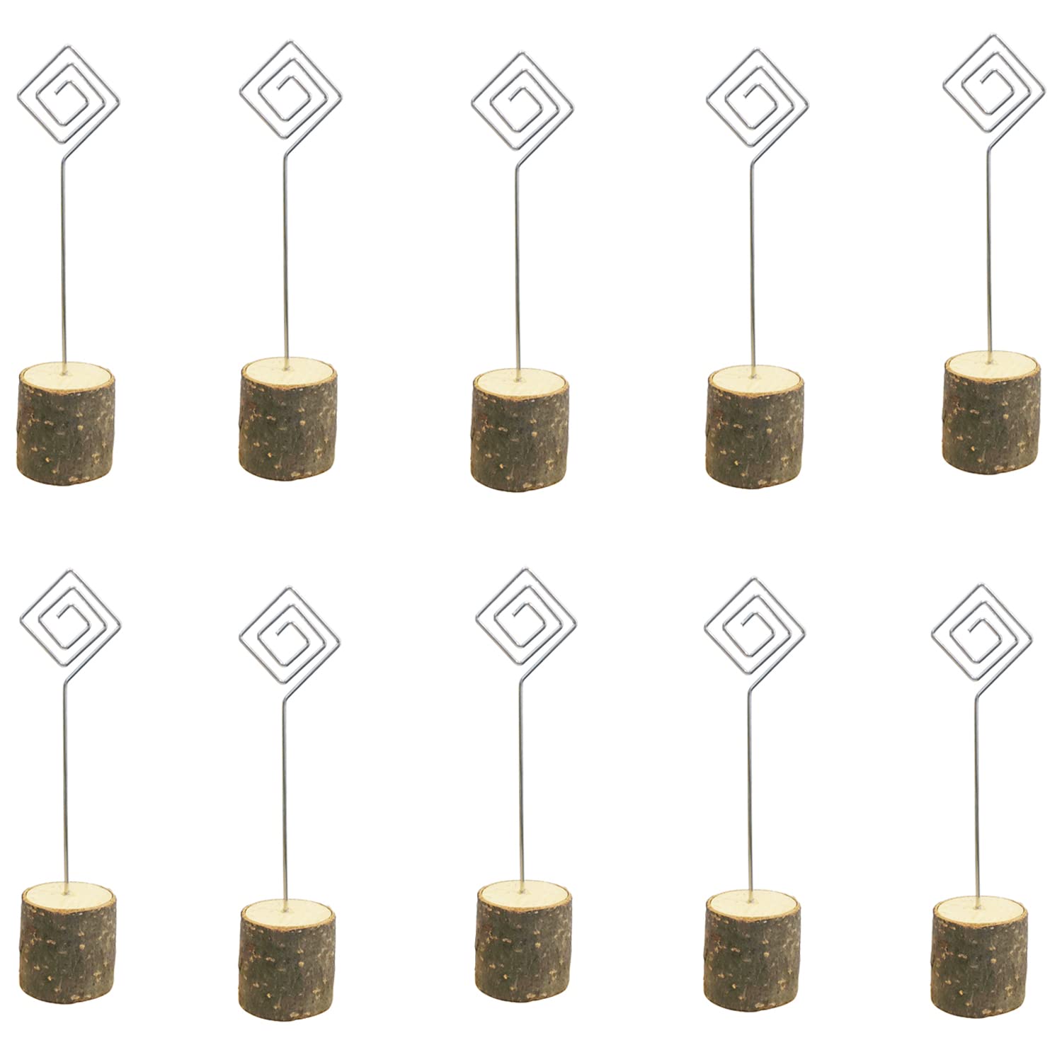 Rustic Wood Place Card Holders, 10 PACK Wooden Table Number Holder Stand Name Cards Photo Holders Memo Holders for Wedding Party Sign Food Cards Label
