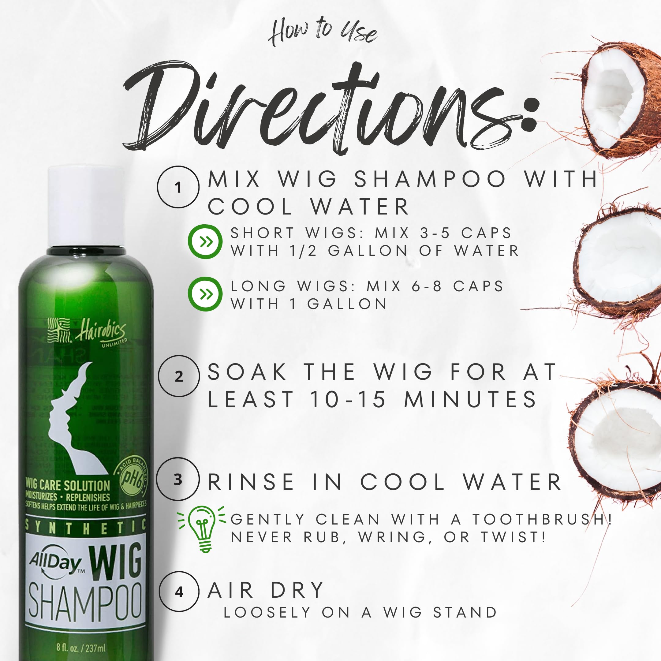 AllDay Locks Synthetic Wig Shampoo | Revitalizes and Refreshes | Cleanses & Extends Lifespan of Wigs & Hairpieces | Soft & Fresh Feeling, Grape Scent | 8 oz