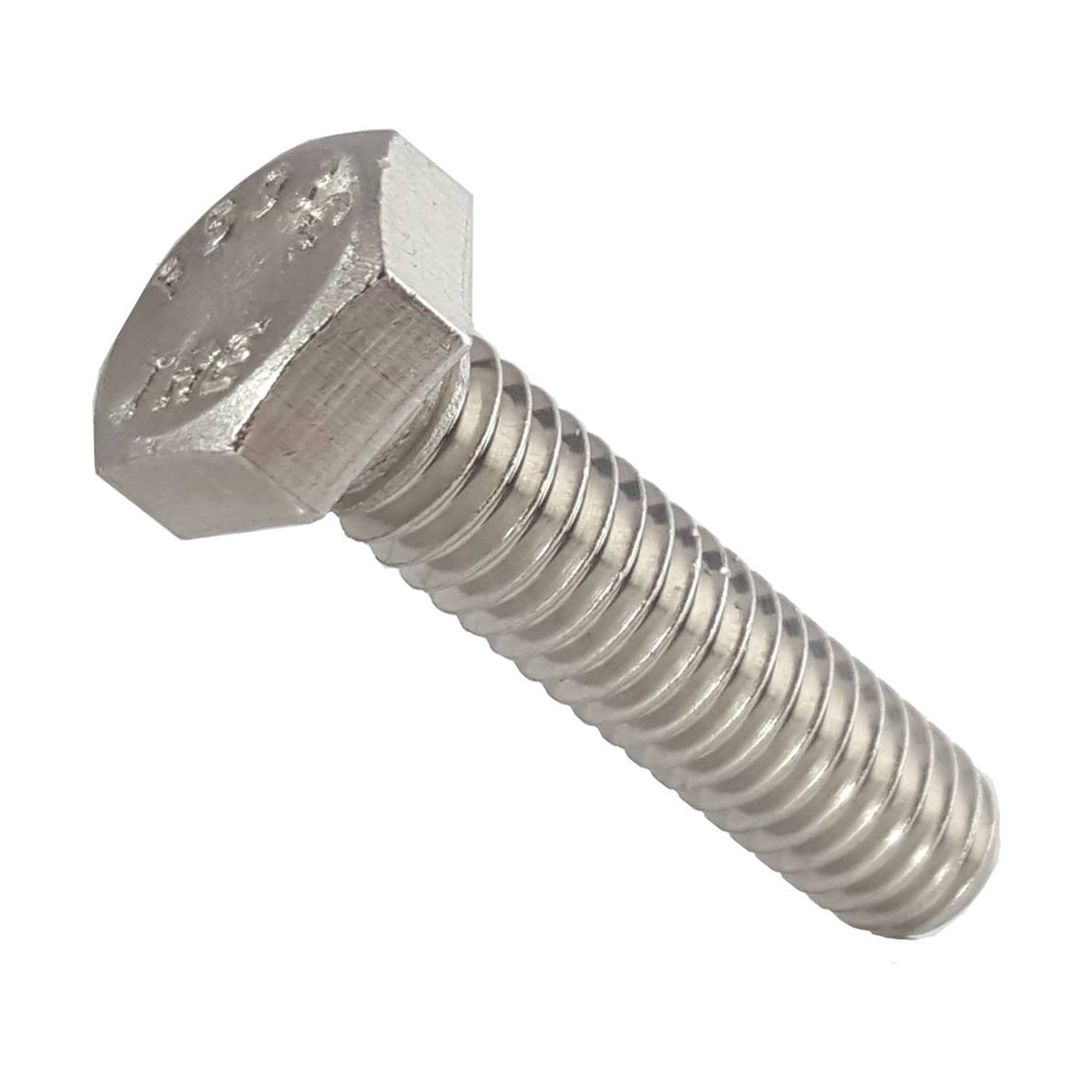 5/16-18 x 1-1/2" Hex Head Cap Screw Bolts, External Hex Drive, Stainless Steel 18-8, Full Thread, Bright Finish, Flat Point, Quantity 25 by Fastenere