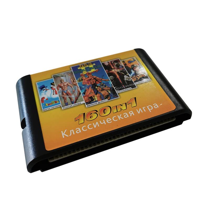160 in 1 - 16 Bit MD Game Card For Sega Mega Drive For Sega Genesis and for Original Console (Black)