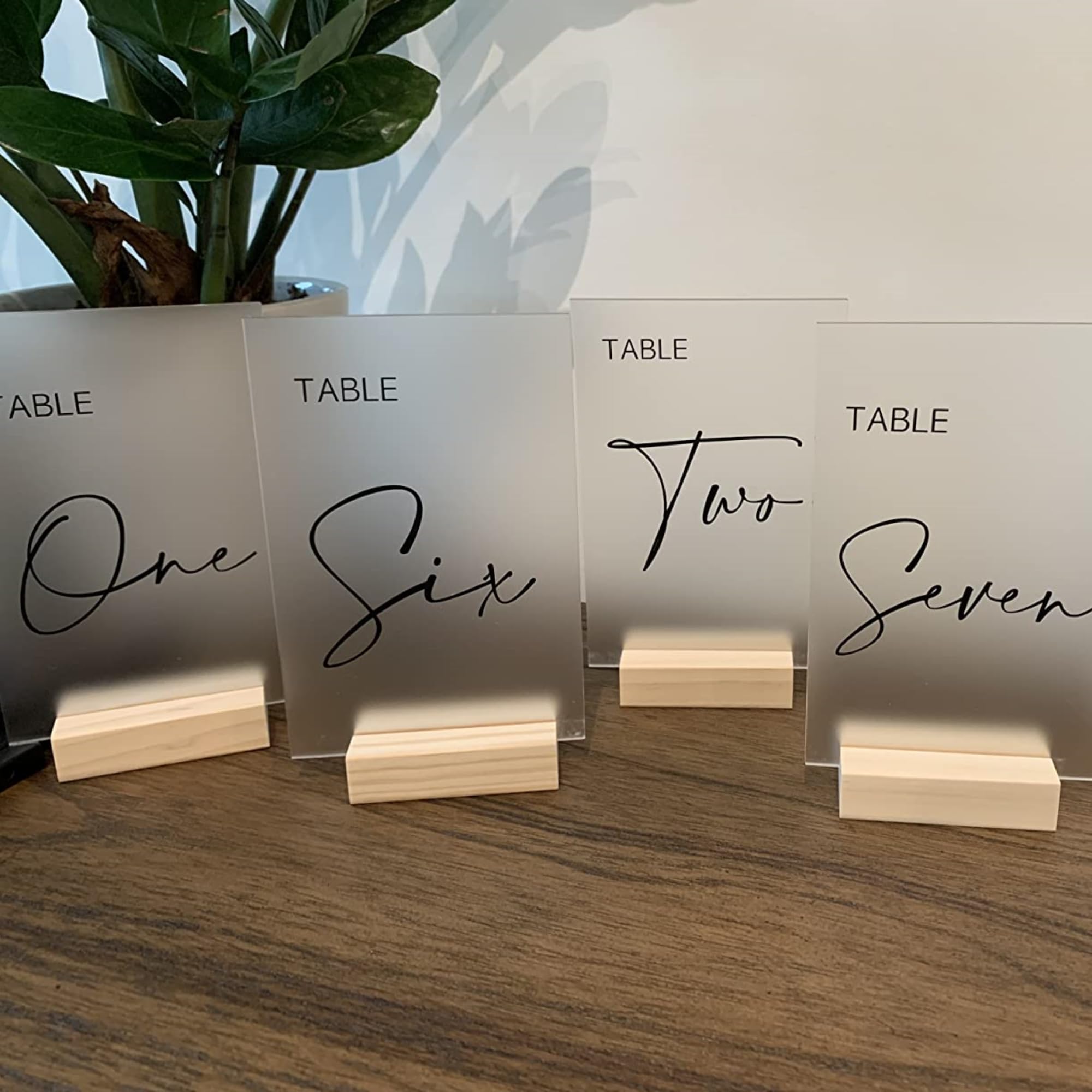 12Pcs Place Card Holders and 24Pcs Table Place Cards, Place Card Holders for Table Setting, Wood Place Card Holder Table Number Holders (12Pcs Walnut Color + 24Pcs Kraft Cards)
