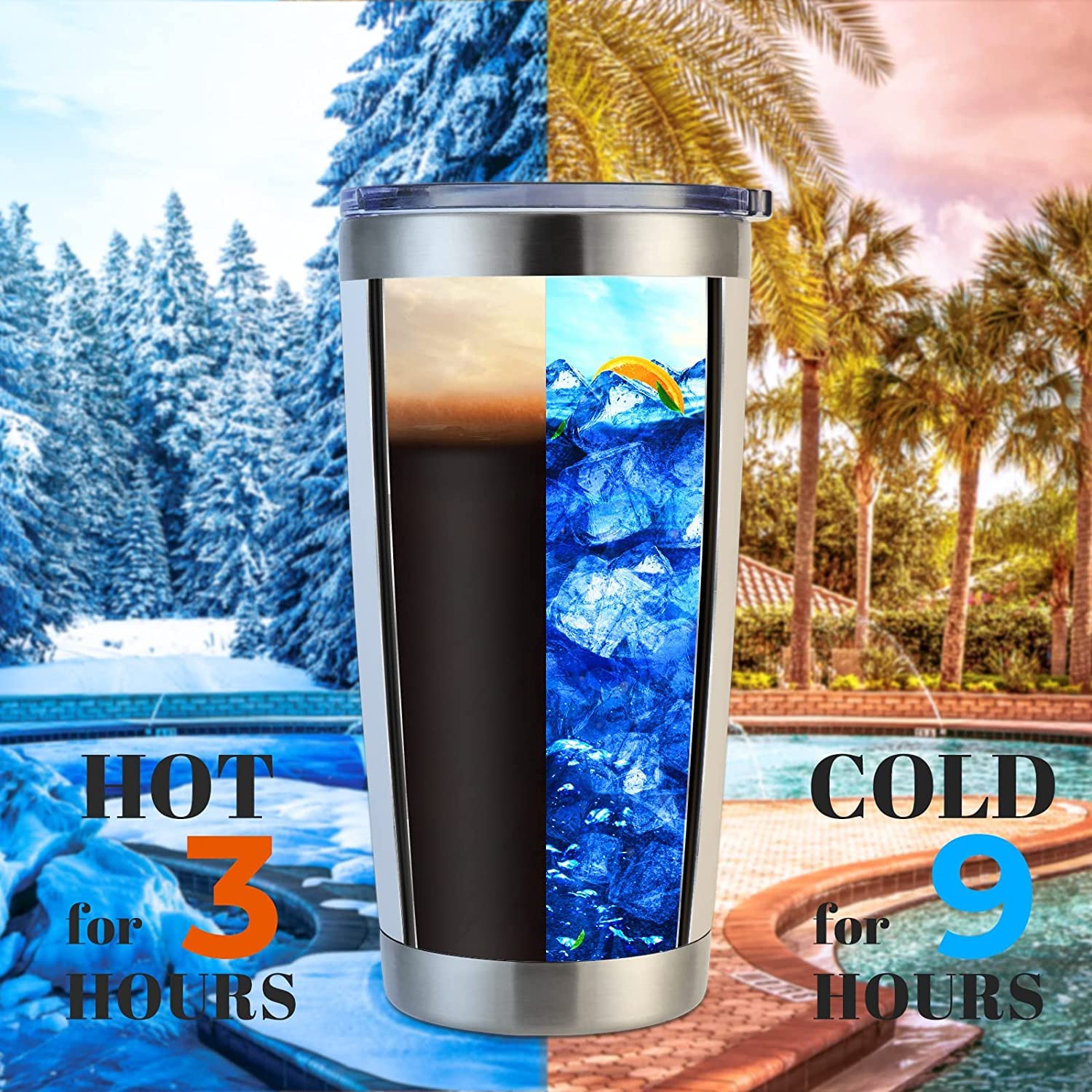 20 oz Stainless Steel Double Wall Vacuum Vasos Travel Cup Tumbler Thermal Coffee Mug Cup With Lid (yellow)