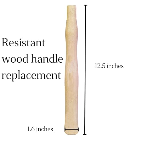 2 pack Wood Sledge hammer handle replacement for 2, 3 and 4 lb Complete Set with Wooden and Steel Wedges - Wood replacement ball pien hammer handle - Wood tool handle - Wooden handle hammers in bulk