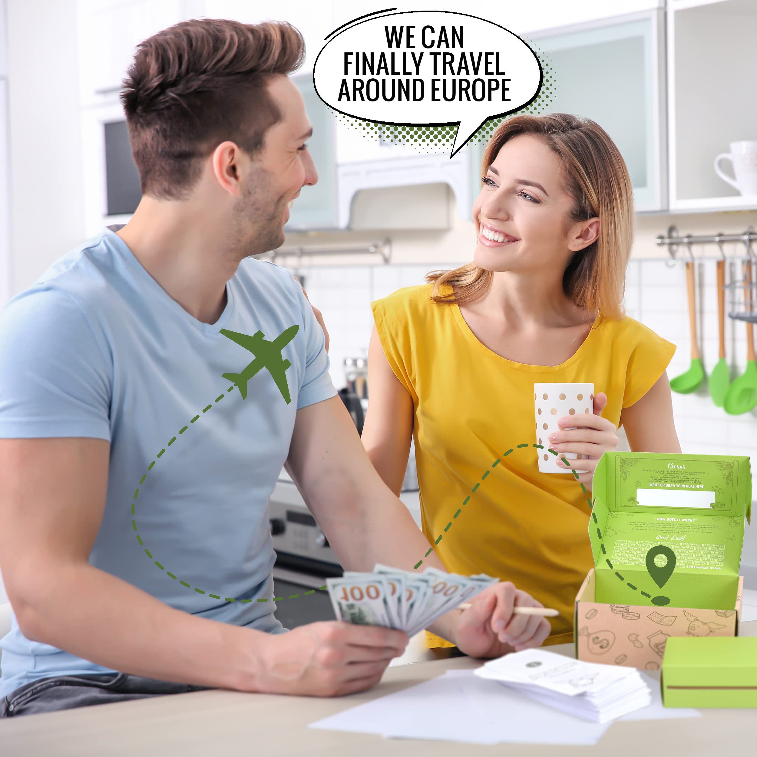 100 Day Envelope Challenge Kit. Money Saving Box Shows How To Save $5050 or Multiples in 100 Days or 50 Weeks. 100 Envelope Challenge Money Challenge Seen on Youtube Tiktok. Gifts For Children Adults