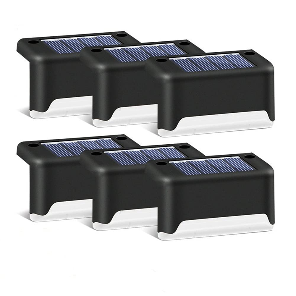 6pcs Waterproof Outdoor Solar Deck Lights, LED Outdoor Step Lights Waterproof Garden Lamps, Home Decorative Wall Mount Lamps