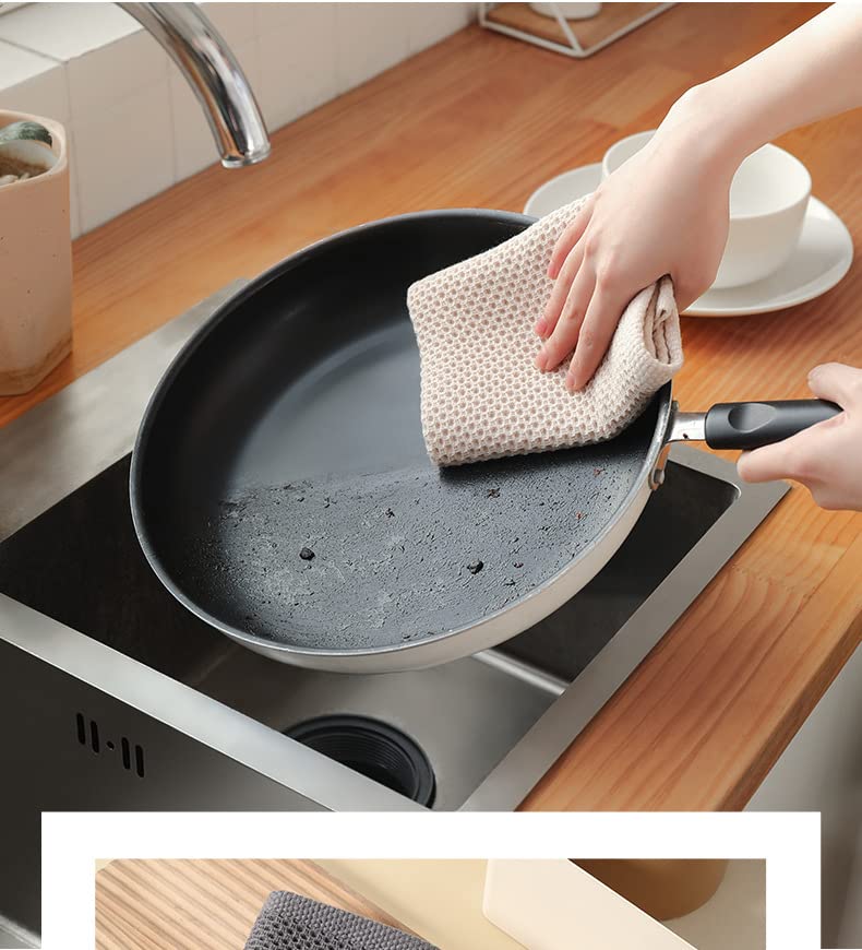 12 Pieces Kitchen Towel Cotton Honeycomb Rag Super Absorbent Dishcloth for Household Kitchen Cleaning Cloth Tools