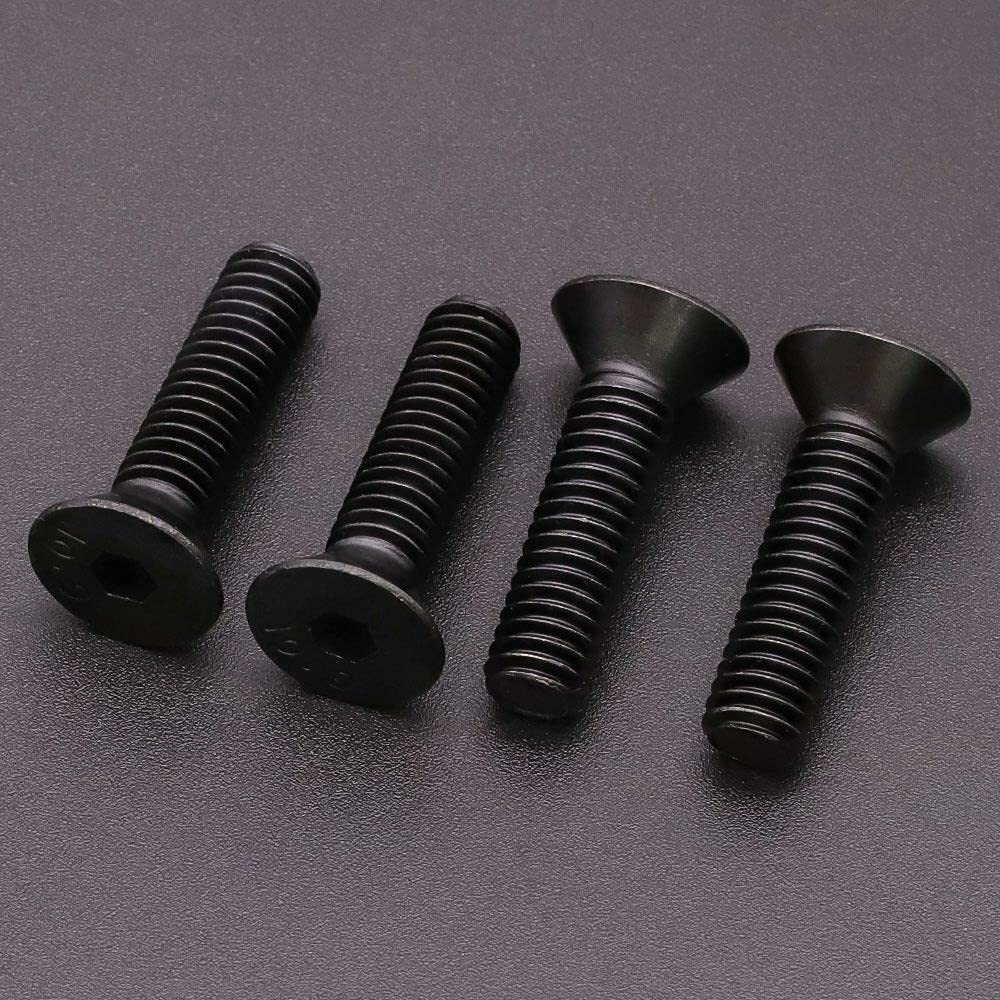 RoyceMart M6 x 20mm (30 Pack) Flat Head Socket Head Cap Screws, Grade 10.9 Black Oxide Finish, Machine Screws Full Thread Coverage