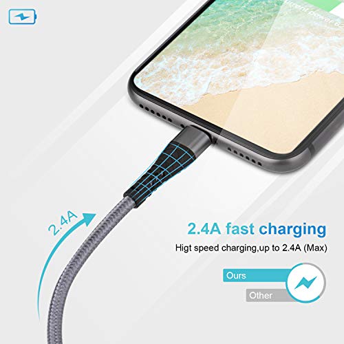 4Pack【Apple MFi Certified 】 Long iPhone Charger Cord, iPhone Charger 10 ft, iPhone Charger Cable Compatible with iPhone 14/13/12/11/11Pro/11Max/ X/XS/XR/XS Max/8/7/6/5S/SE/iPad Mini,More