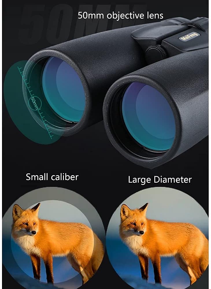 12X50 Binoculars Professional High Definition with Smartphone Adapter BAK4 Prism FMC Lens for Birds Watching Hunting Handheld Telescope