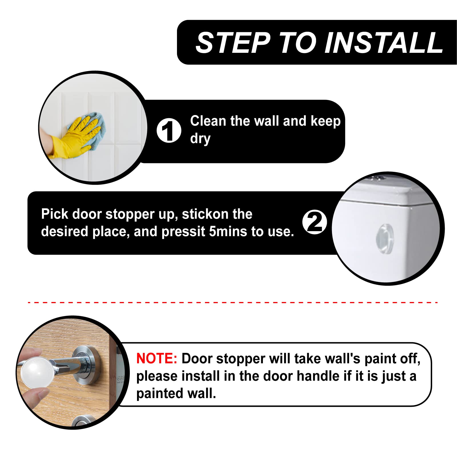 12 Packs Door Stopper Wall Protector, Adhesive Reusable Door Knob Protector, Shock Absorbent Transparent Round Gel, 1.57β