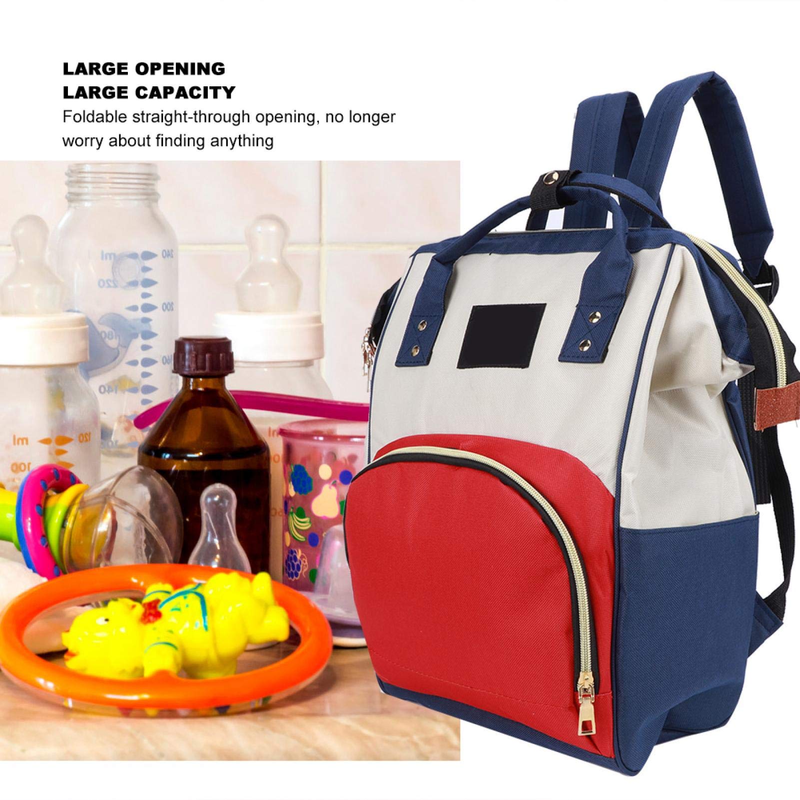 Maternity Nappy Bag, Abrasion Resistance Diaper Bag,Travel Backpack, Early Education Pregnant Woman for Home Educational Institution(Red Rice Blue)