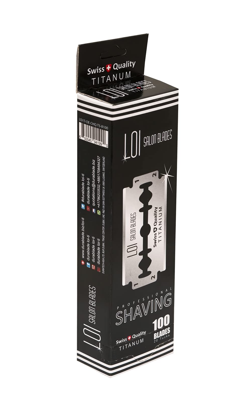 100 Loi Titanium Double Edge Razor Blades For Safety Razor - Men´s Safety Razor Blades For Shaving For Men For A Smooth And Clean Shave (1 Year Supply)