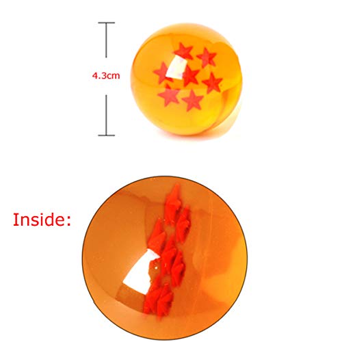 Angelaicos Unisex Stars Acrylic Transparent Play Balls 7pcs Set 4.3cm (Yellow)