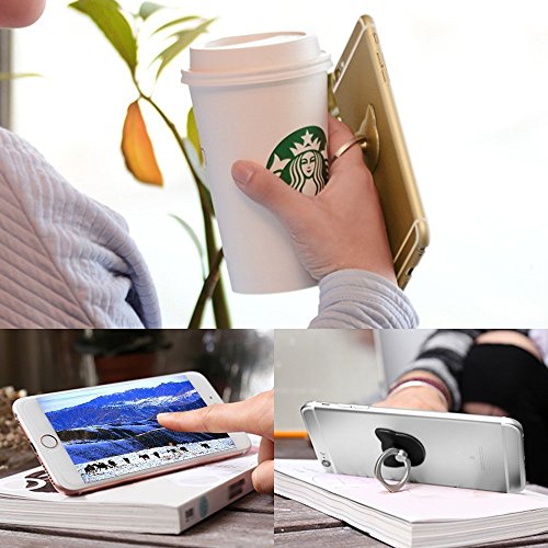 360 Rotation Cell Phone Ring Holder Stand,Finger Ring Grip with Car Mount Hooks for Smartphones and Tablets-Blooming Mandala Blue Large Scale