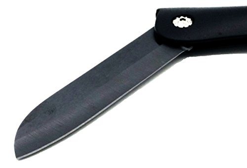 Alibuy 3" Ceramic Folding Knife Utility Knife (Blade Black + Handle Black)