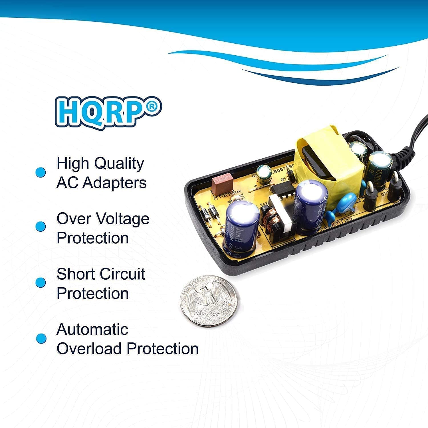 HQRP 9-Volt AC Adapter Compatible with Line-6 DC-3G Amplifi FX100, Firehawk FX, Amplifi TT, Amplifi 30, HX Stomp, HX Effects, POD HD300 HD400 HD500 HD500X HD Bean NSA27EP-090300 Power Supply Cord