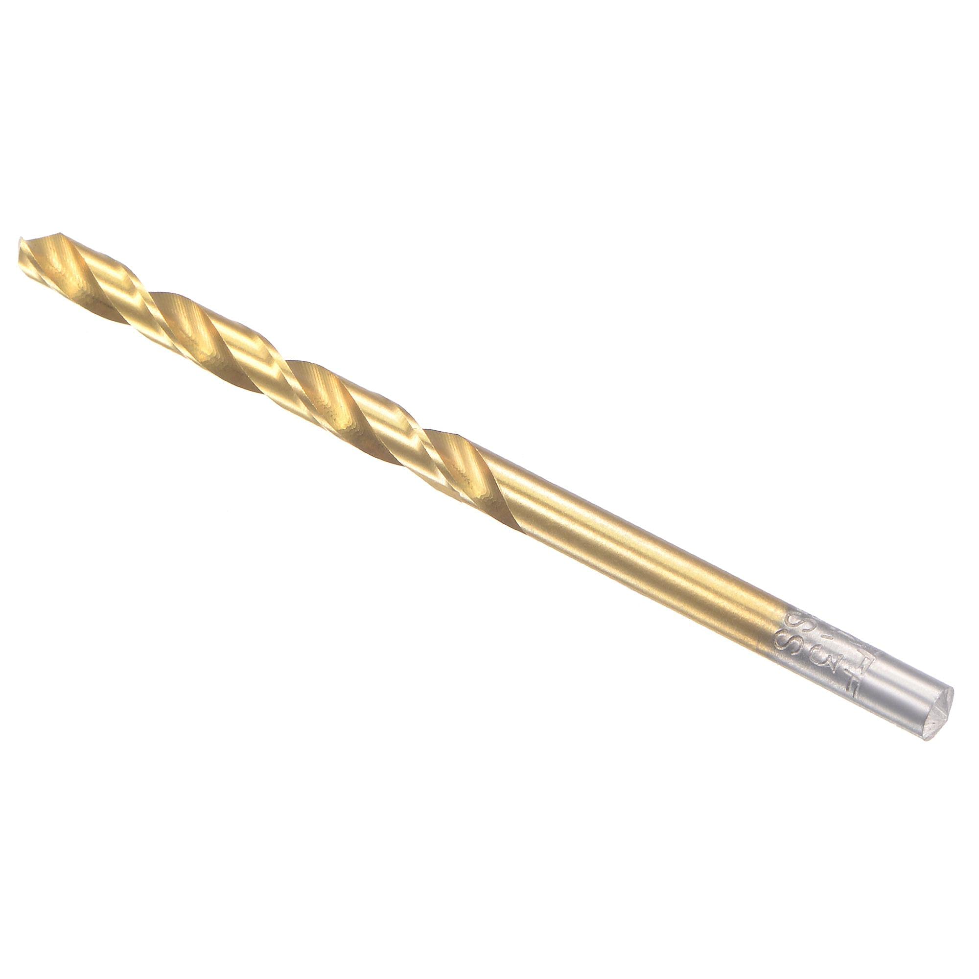 uxcell 4.3mm Drill Bits High Speed Steel Straight Shank 80mm Length Twist Drill Bit Fully Ground Titanium Coated 2 Pcs