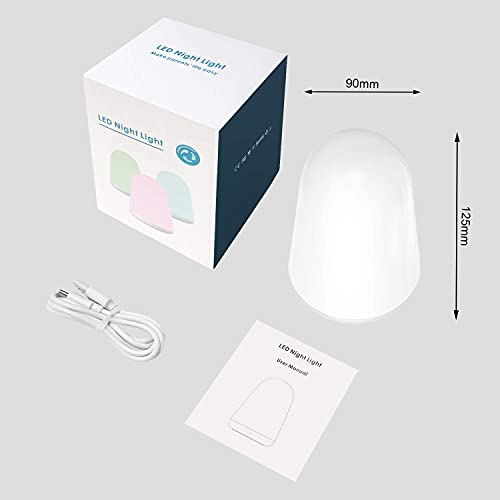 BAXIA TECHNOLOGY Night Light for Kids Room Touch Lamp for Bedroom,Rechargeable Kids Night Light Bedside Lamp with 7 Colors Changing & Dimming