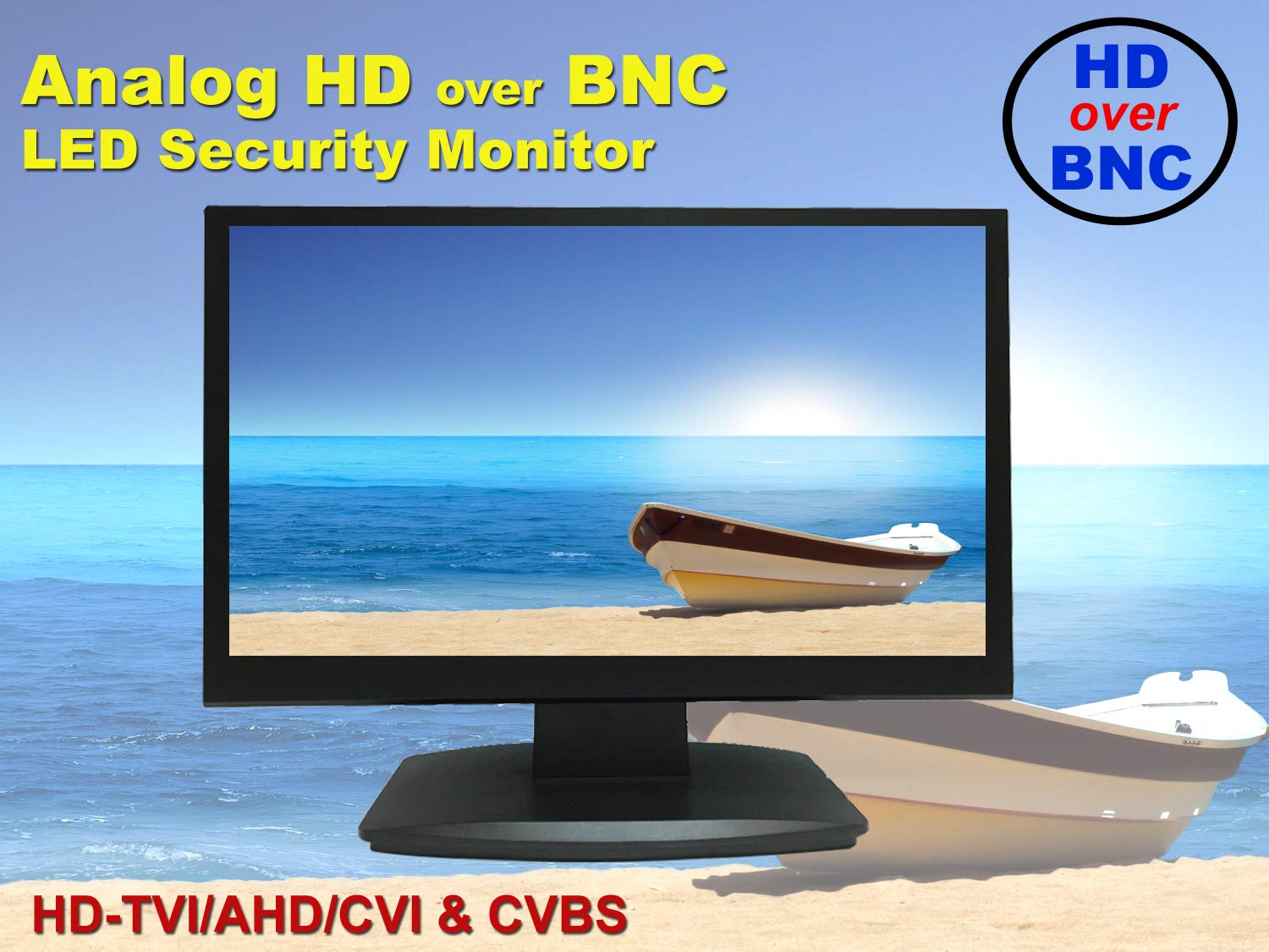 1stPV 23.6" Super HD 5MP 16:9 Professional Security Monitor, 1 HDMI, 2 BNC Inputs(HD-TVI/AHD/CVI/CVBS) & 2 BNC Outputs, Working with Super HD 5MP Security Cameras Directly in Addition to DVR/NVR & PC