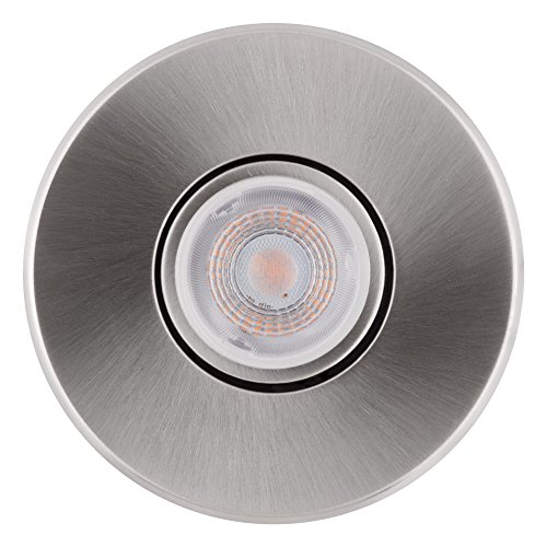 4" LED IC Rated Swivel Round Trim Recessed Lighting Kit, Brushed Nickel, Easy Install Push-N-Click Clips, LED Bulb Included, 3.88" Hole Size,90734