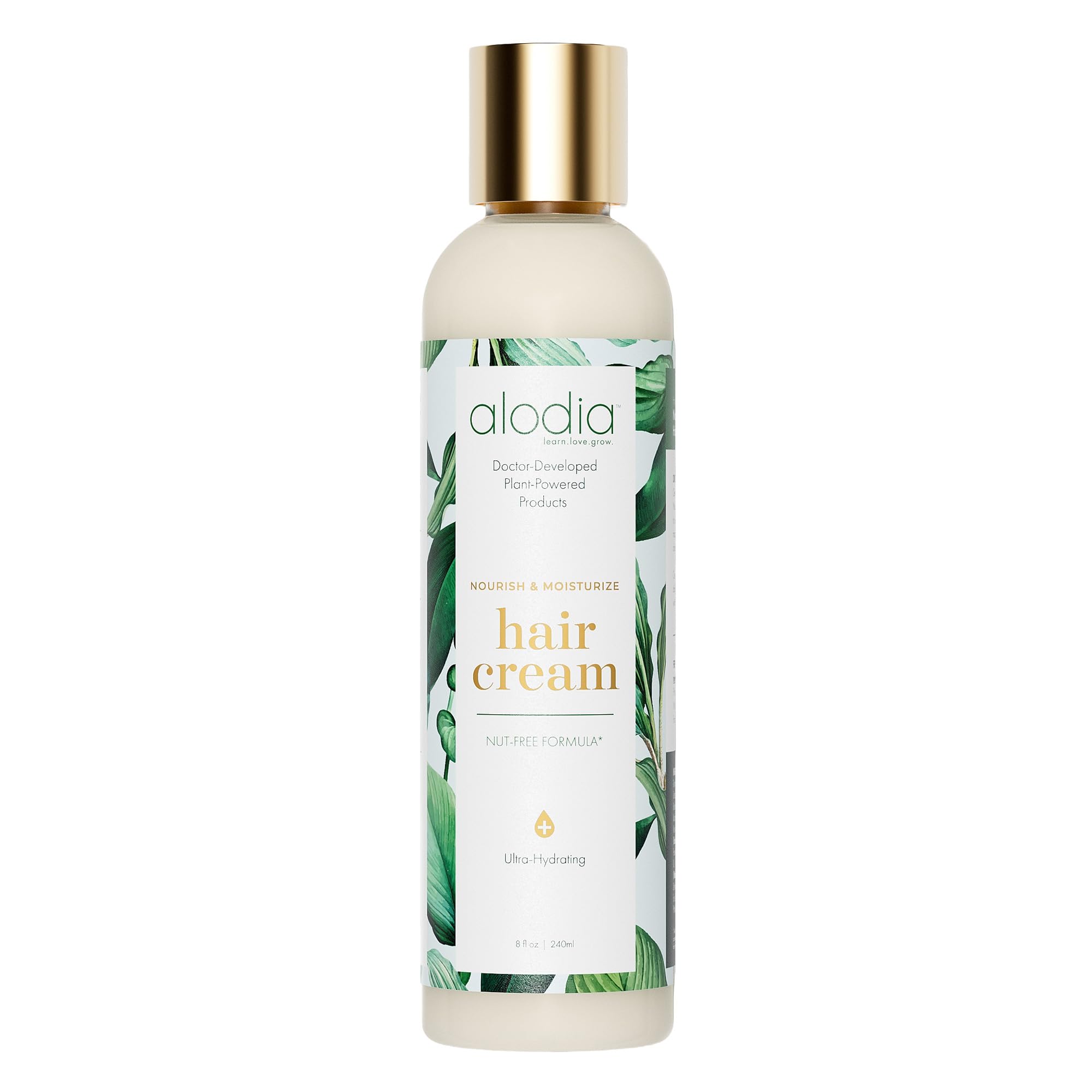 ALODIA Nourish & Moisturize Leave-in Hair Cream - 8 oz - Lightweight Hair Curl Cream with Aloe Vera & Lavender Oil for Healthy, Shiny & Defined Hair - Nut-Free Formula for All Hair Types