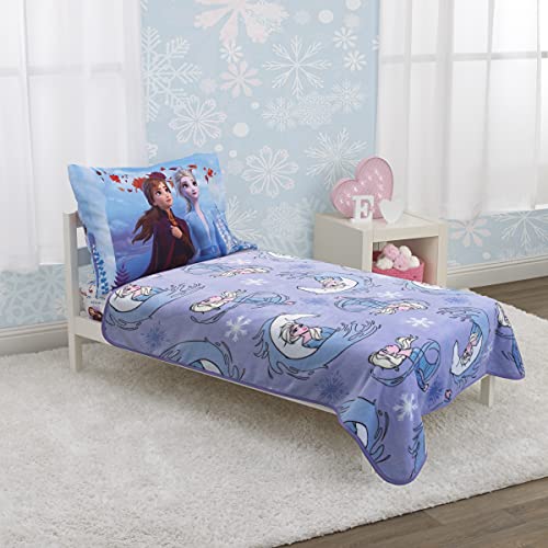 NoJo Disney Frozen 2 Elsa and Nokk Lavender and Pink Super Soft Toddler Blanket - 40"x 50"