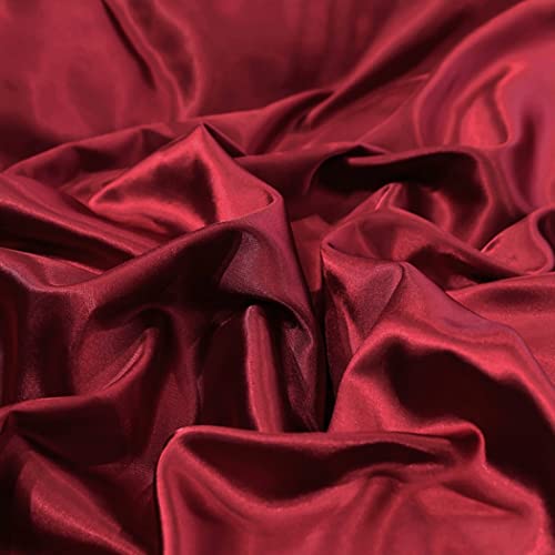 3 Pieces Silk Like Comforter Cover Set with Zipper Closure, Microfiber Luxury Breathable Ultra Soft Bedding Duvet Cover Set, Solid Color Modern Quilt Cover Set,Red,Queen(90''x90'')