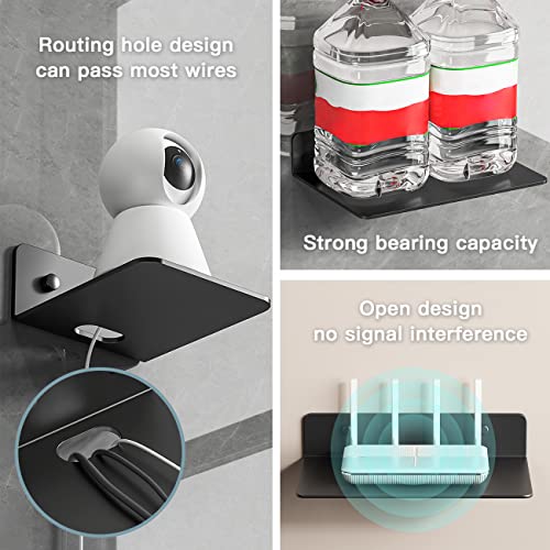 A.B Crew Drill-Free Wall Mount Baby Monitor Holder with Cable Hole Floating Wall Rack WiFi Router Wall Shelf Wall Storage Shelf Video Camera Shelf for Home Wall Decoration S